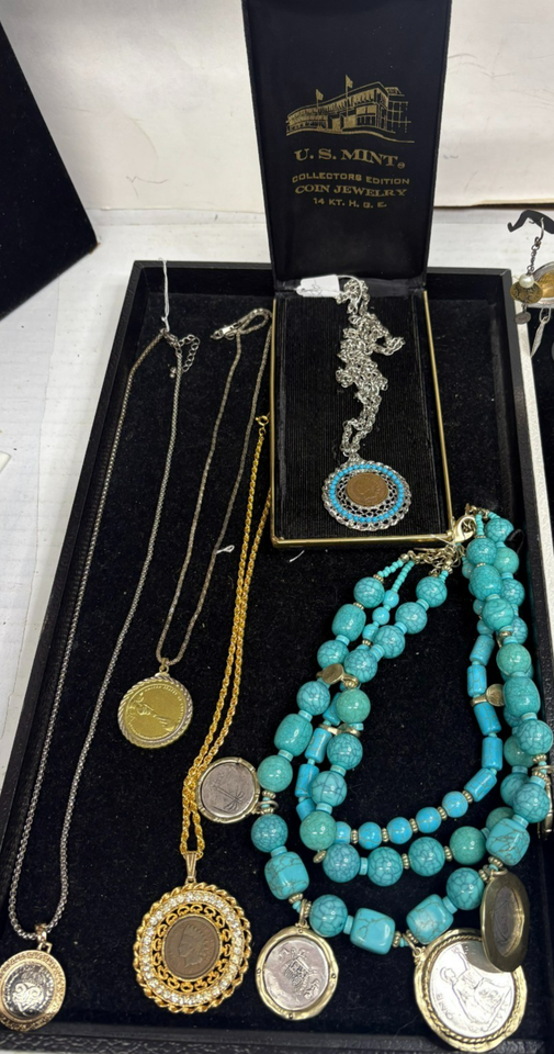 Vintage JUNK DRAWER COIN CLEANOUT Lot -Tramp Art 1700s Coin WW2 Coin ...