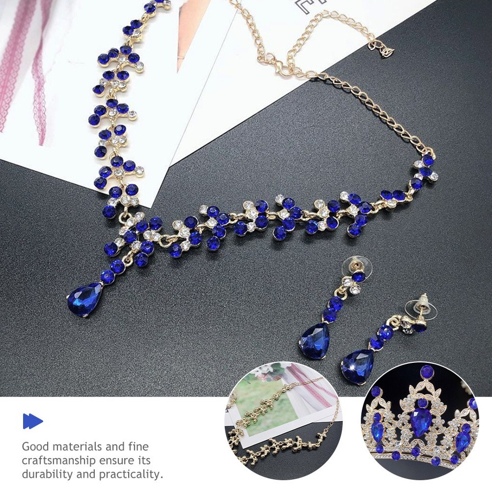 Bridal Jewelry Set for Wedding Princess Necklace Girls Queen's Crown ...