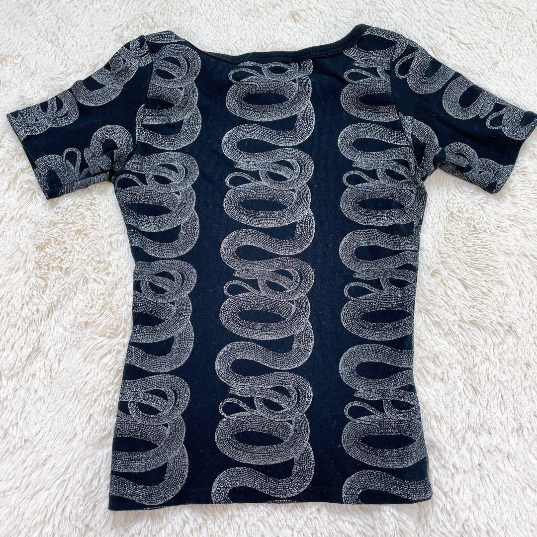 HYSTERIC GLAMOR Vintage Snake Hit Sleeve T-Shirt Free Size HYSTERIC GLAMOR Vintage Snake Hit Sleeve T-Shirt Free Size