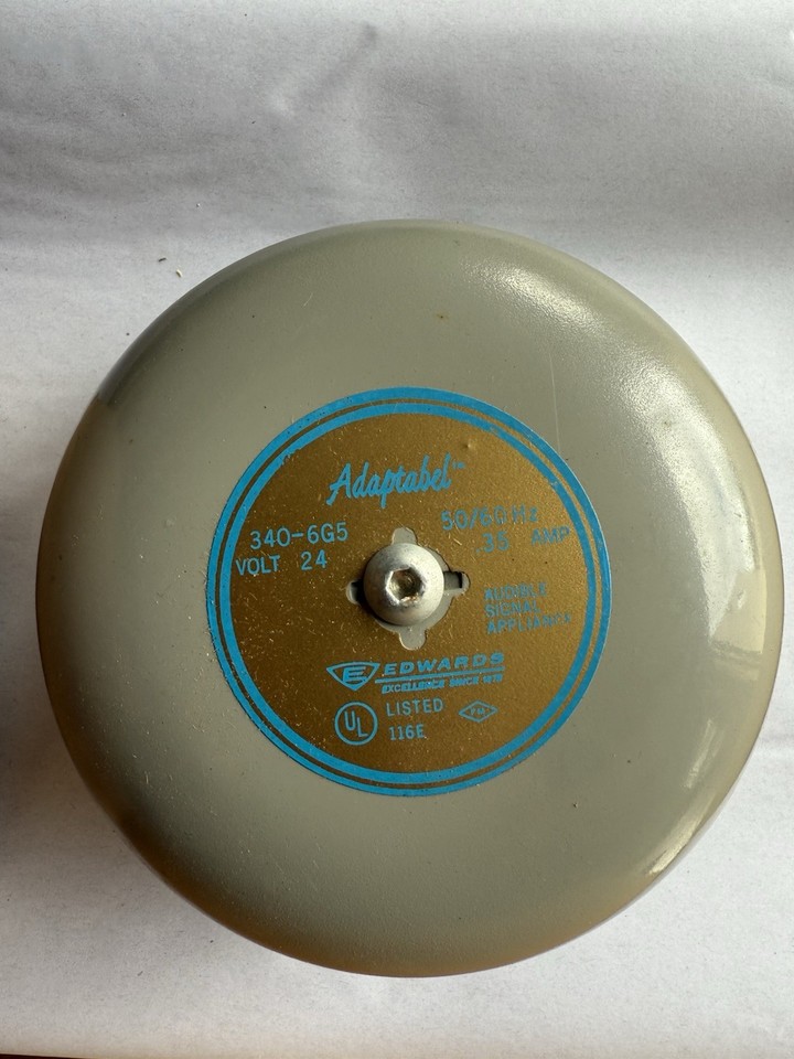 EDWARDS ADAPTABEL 340-6G5 6" 120V 50/60HZ SIGNALING ALARM BELL (116E ...