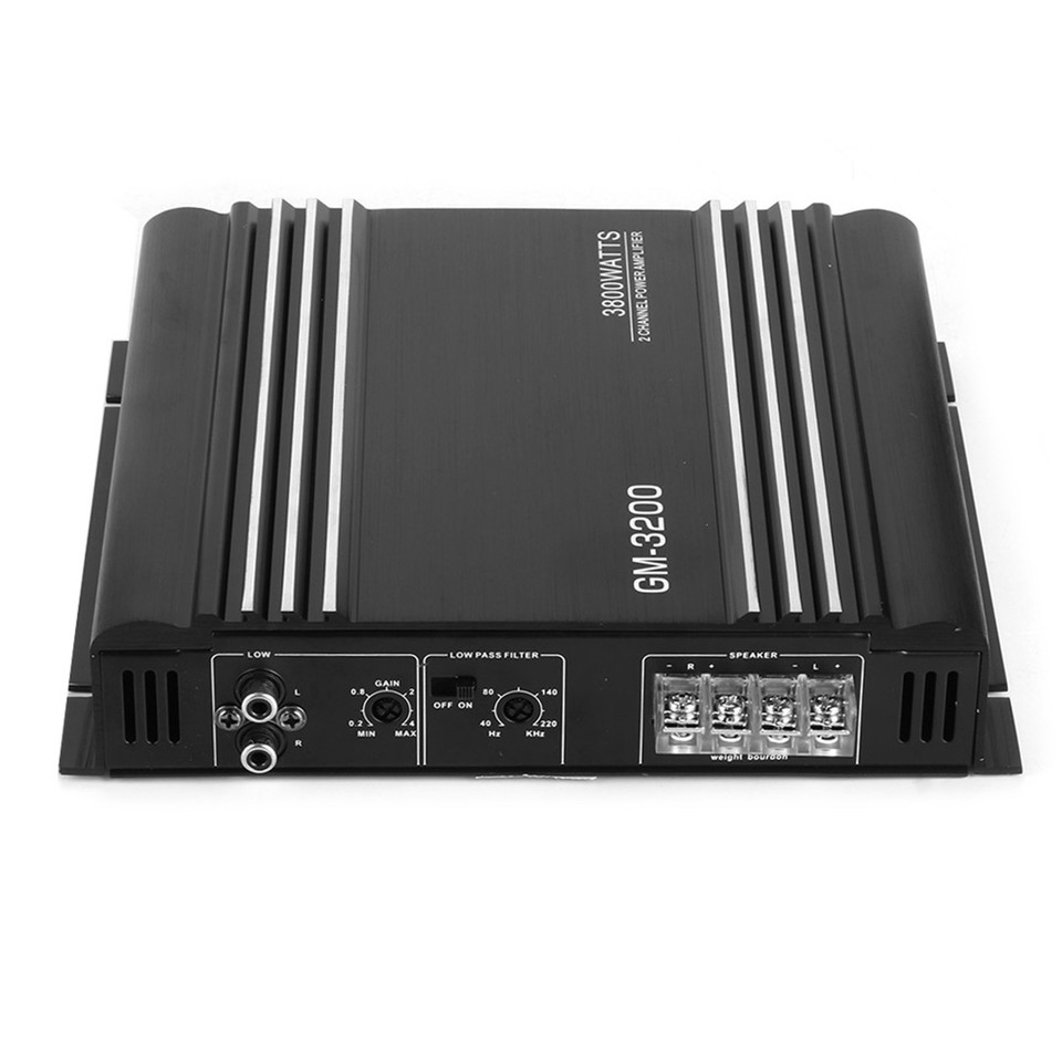 ⁺3800W 2 Channel Audio Power Amplifier 12V Black Car Hifi Stereo Amp ...
