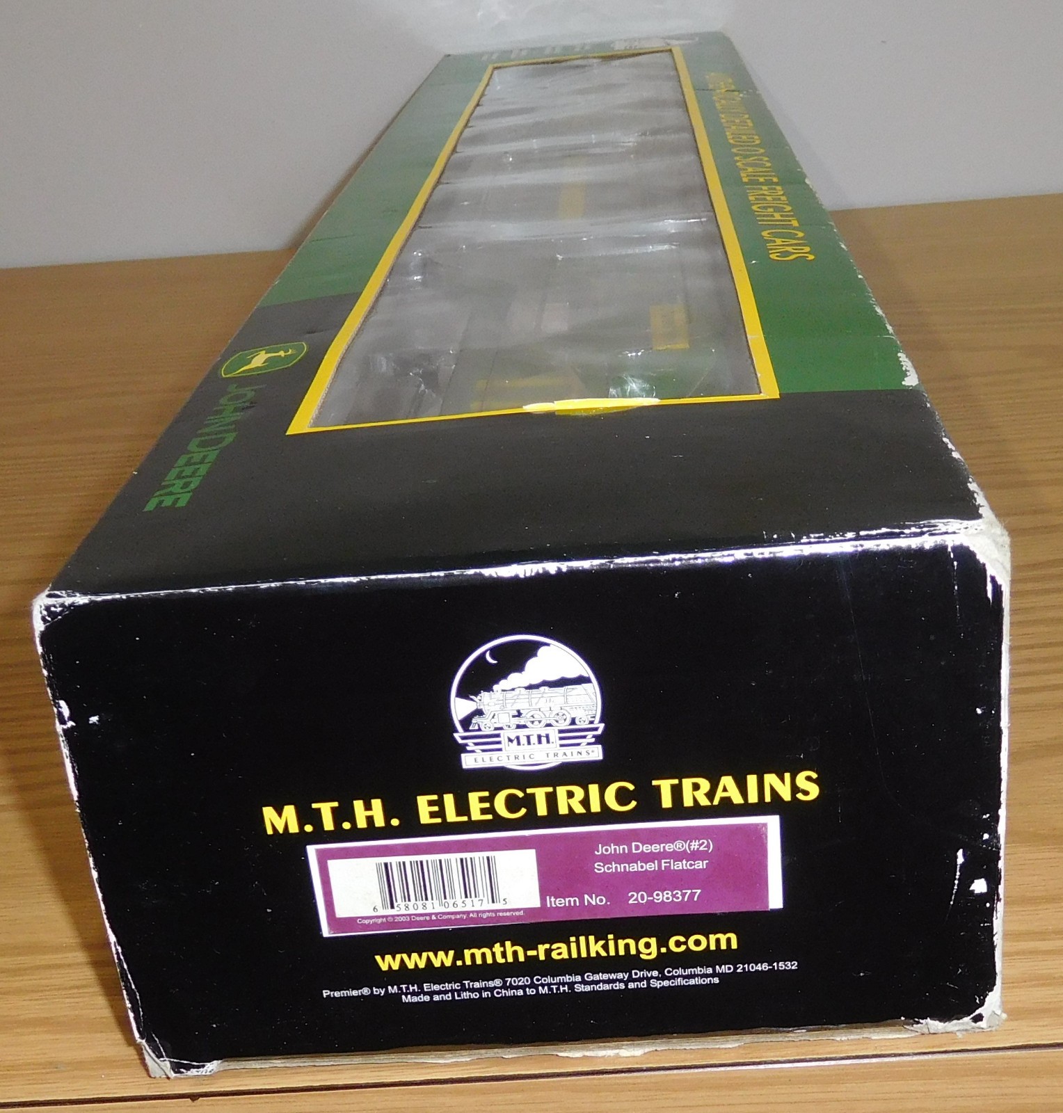 MTH PREMIER 20-98377 JOHN DEERE SCHNABEL FLATCAR #2 TRAIN O SCALE ...