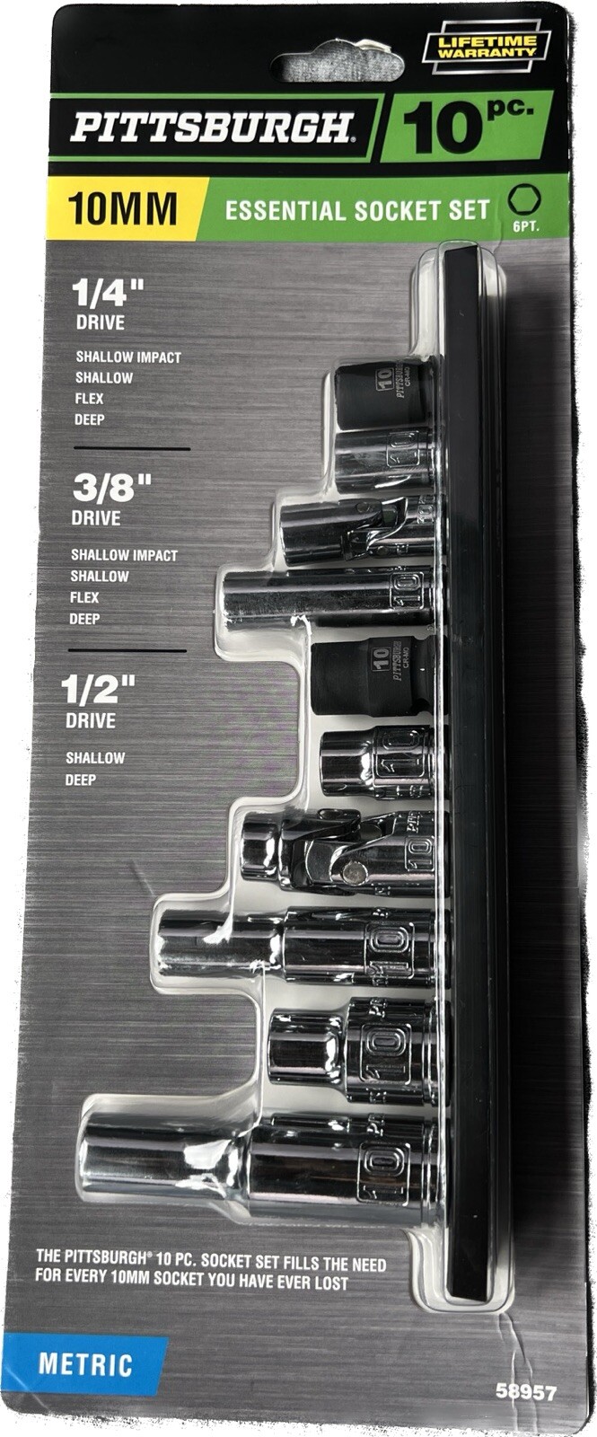 10mm Metric Essential Variety Socket Set, 10 Piece | eBay