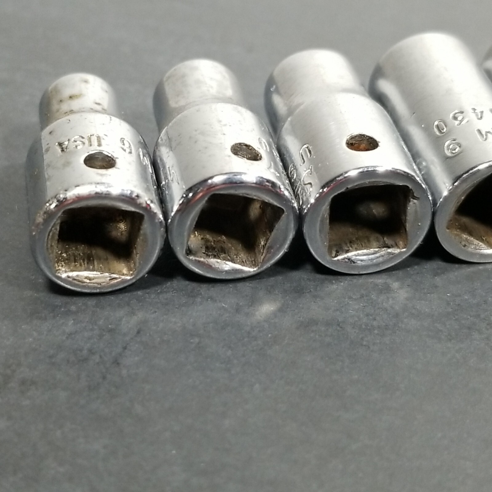 10 Pc Snap On Tools 1/4" Drive Shallow 6 Point Socket Set 3/16"-9/16 ...