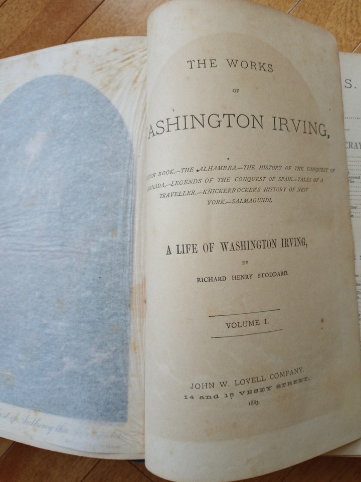 1883 LIFE & WORKS OF WASHINGTON IRVING 3 VOLUMES Lovell Publisher1883 ...