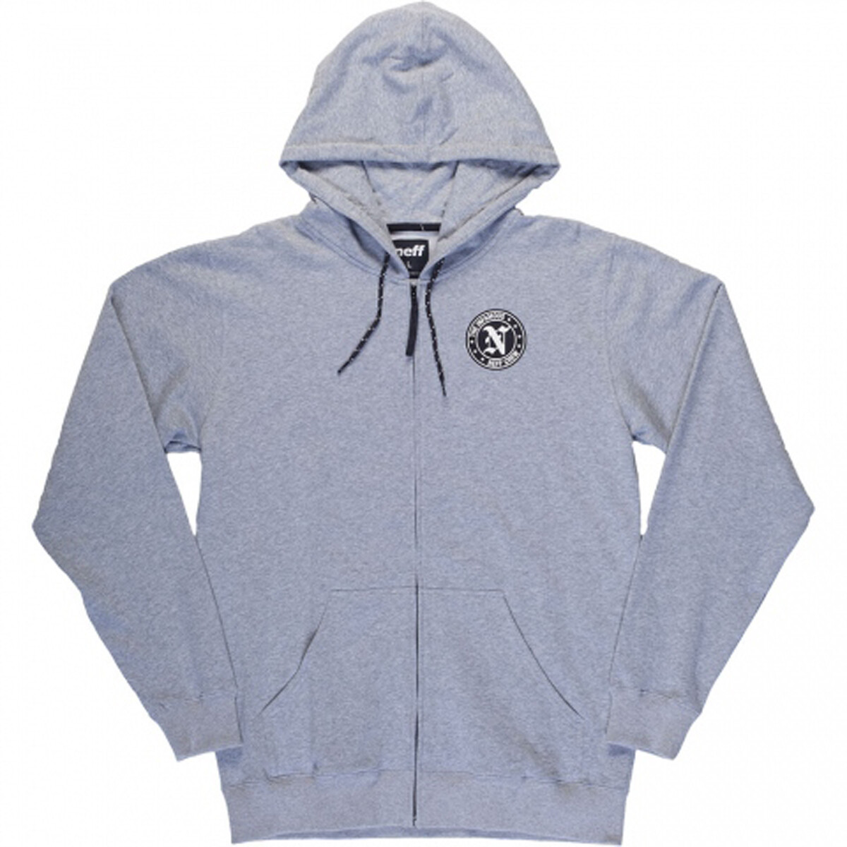 Neff Infamous Zip up Full Zip Hoodie, Men's Large, Athletic Heather ...