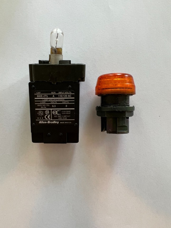 Allen Bradley 800E-2T5 Illuminated Orange Pilot Light 22mm | eBay