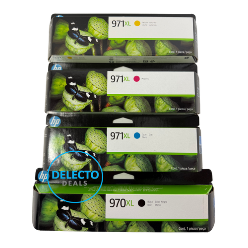 GENUINE 4-PACK HP 970XL Black & 971XL C/M/Y Ink OFFICEJET PRO X576 ...