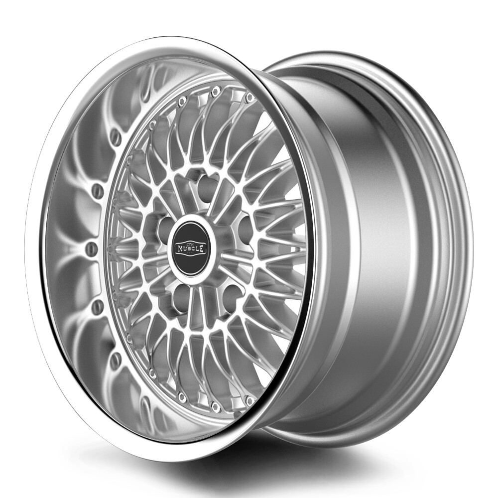 15x8 CTM Muscle SPIDER Wheels PCD:5x108 ET:10 Silver Machined Lip Rims ...