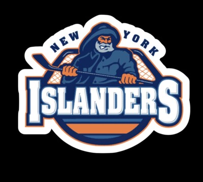 NEW YORK ISLANDERS Logo Sticker Puck Stickers Car NHL Hockey Decal Ice ...