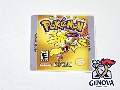 Pokemon Gold Version Game Boy Replacement Game Label Sticker Precut | eBay