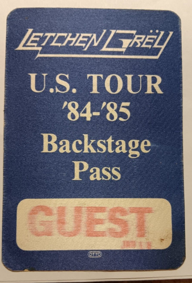 LETCHEN GREY - 1985 UNUSED TICKET AND BACKSTAGE PASS FOR THE TROUBADOUR ...