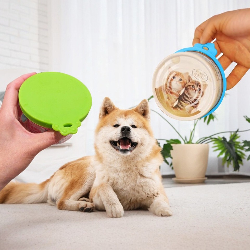 2pcs Reusable Silicone Pet Food Can Cover Storage Tin Cap Lid for Dog ...