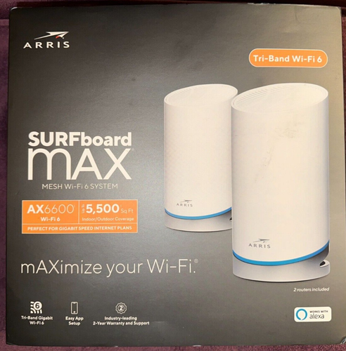 ARRIS SURFboard mAX AX6600 Tri-Band Wi-Fi 6 Mesh System (2 Routers ...