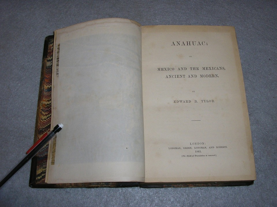 Antique Mexico History Book Anahuac Aztecs Decorative Leather Binding ...