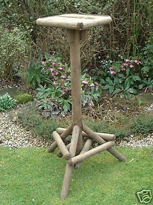 hand made wooden traditional flat top rustic bird table | eBay