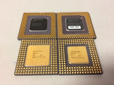 LOT of 4 Intel Pentium OLD VINTAGE CERAMIC CPU FOR GOLD SCRAP RECOVERY ...