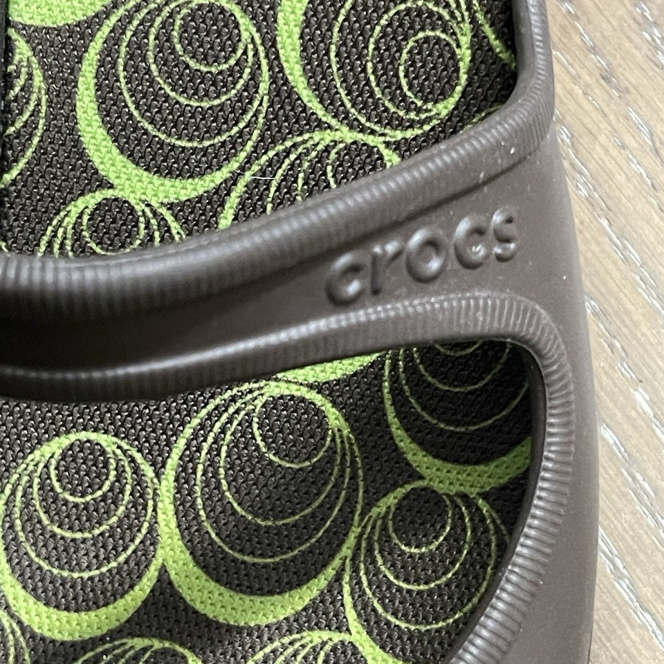 Crocs Womens Frances Wedge Sandals Size 8 Slip On Mary Jane Strap Brown ...