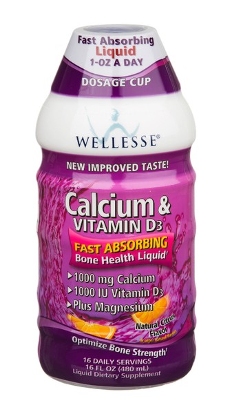 Wellesse Premium Liquid Supplements Calcium & Vitamin D3, Sugar Free ...