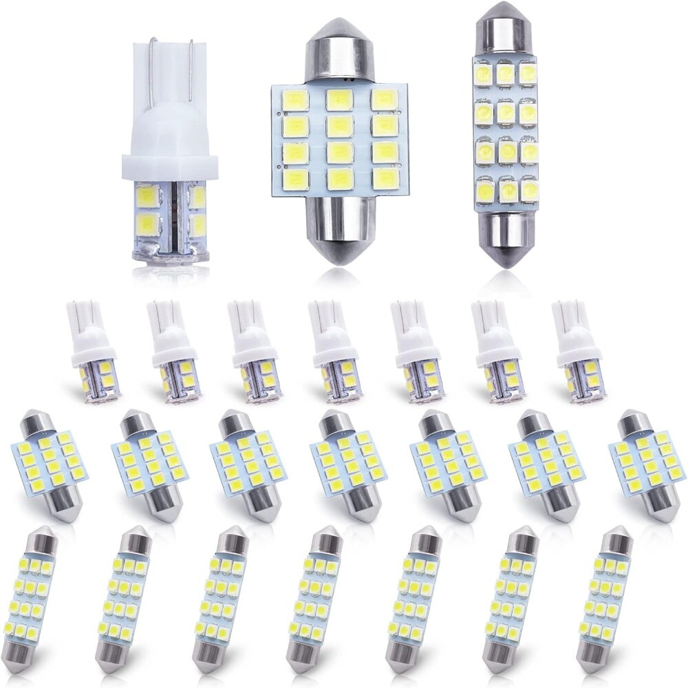 24Pcs White LED Festoon Bulbs Interior Replacement Lights For Car | eBay