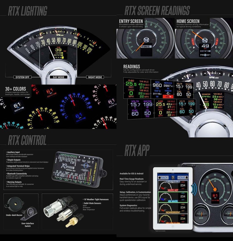 Dakota Digital 70-74 Challenger Barracuda Rallye Gauges Kit RTX-70D-CLG ...
