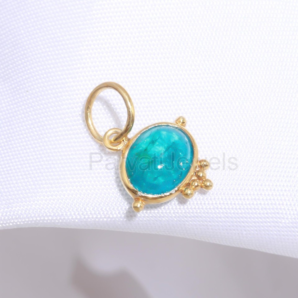 Solid 18k Gold Natural Neon Apatite Gemstone Christmas Gift Women ...