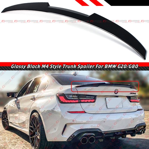 FOR 19-23 BMW G20 330i M340i M3 G80 GLOSS BLACK M4 STYLE HIGHKICK TRUNK ...