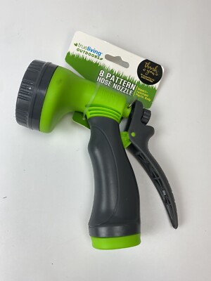 True Living Outdoors 8 Pattern Hose Head Sprayer Nozzle Garden Plastic ...