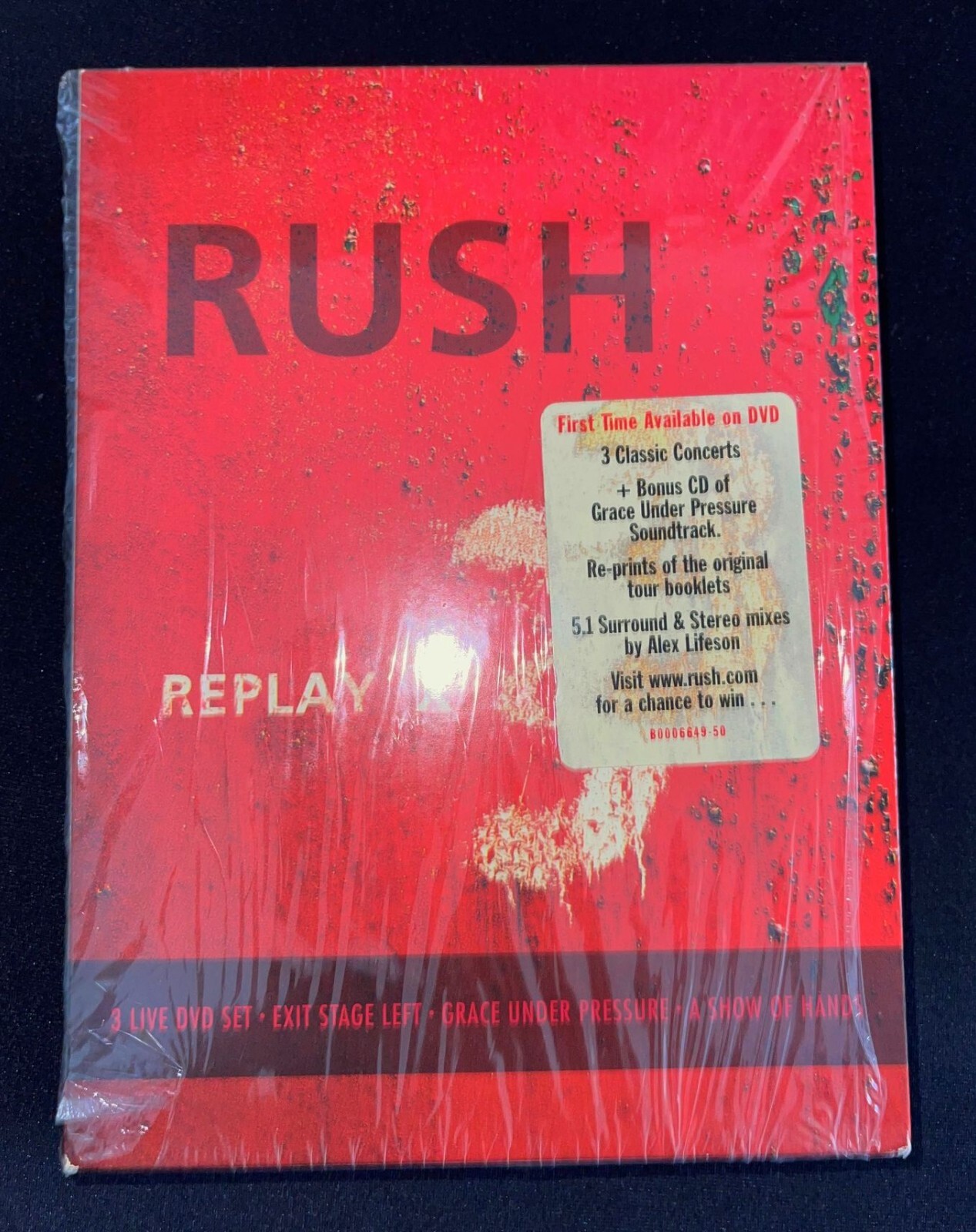 RUSH Replay X3 LIVE (3-DVD/1-CD) 2006, 4-Disc Box Set Perfect Condition ...
