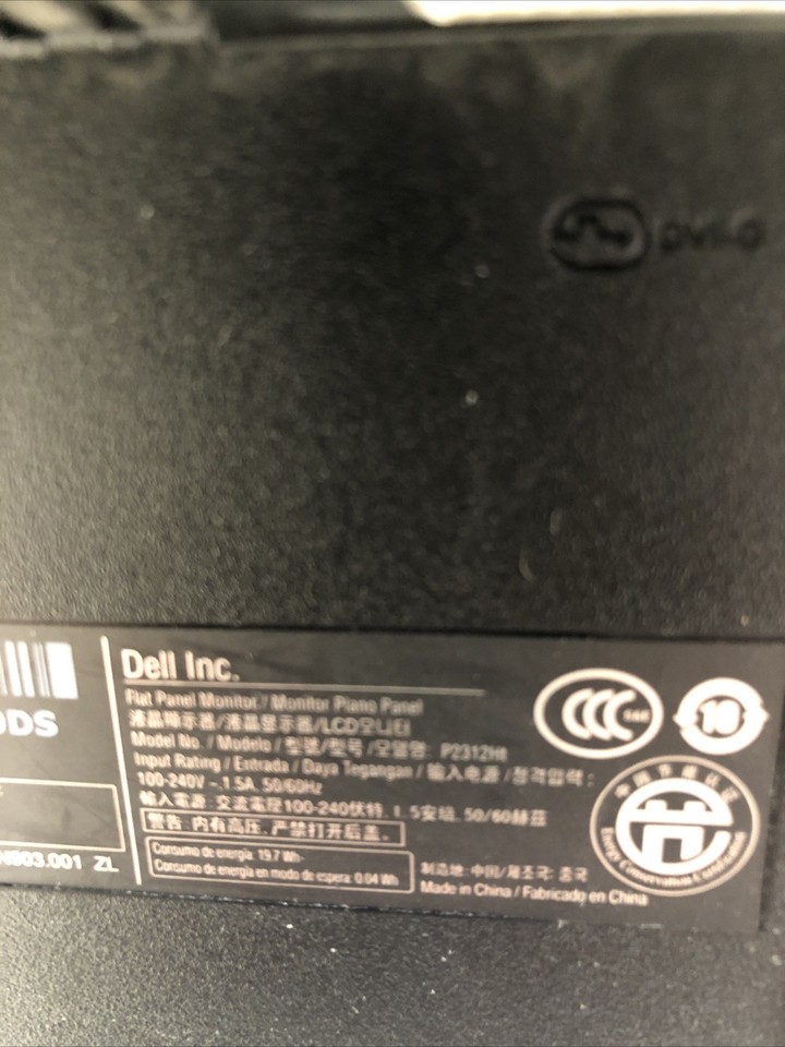 Dell P2312HT/HB 23" WideScreen 1920 x 1080 LCD Monitor W/ Stand, VGA ...