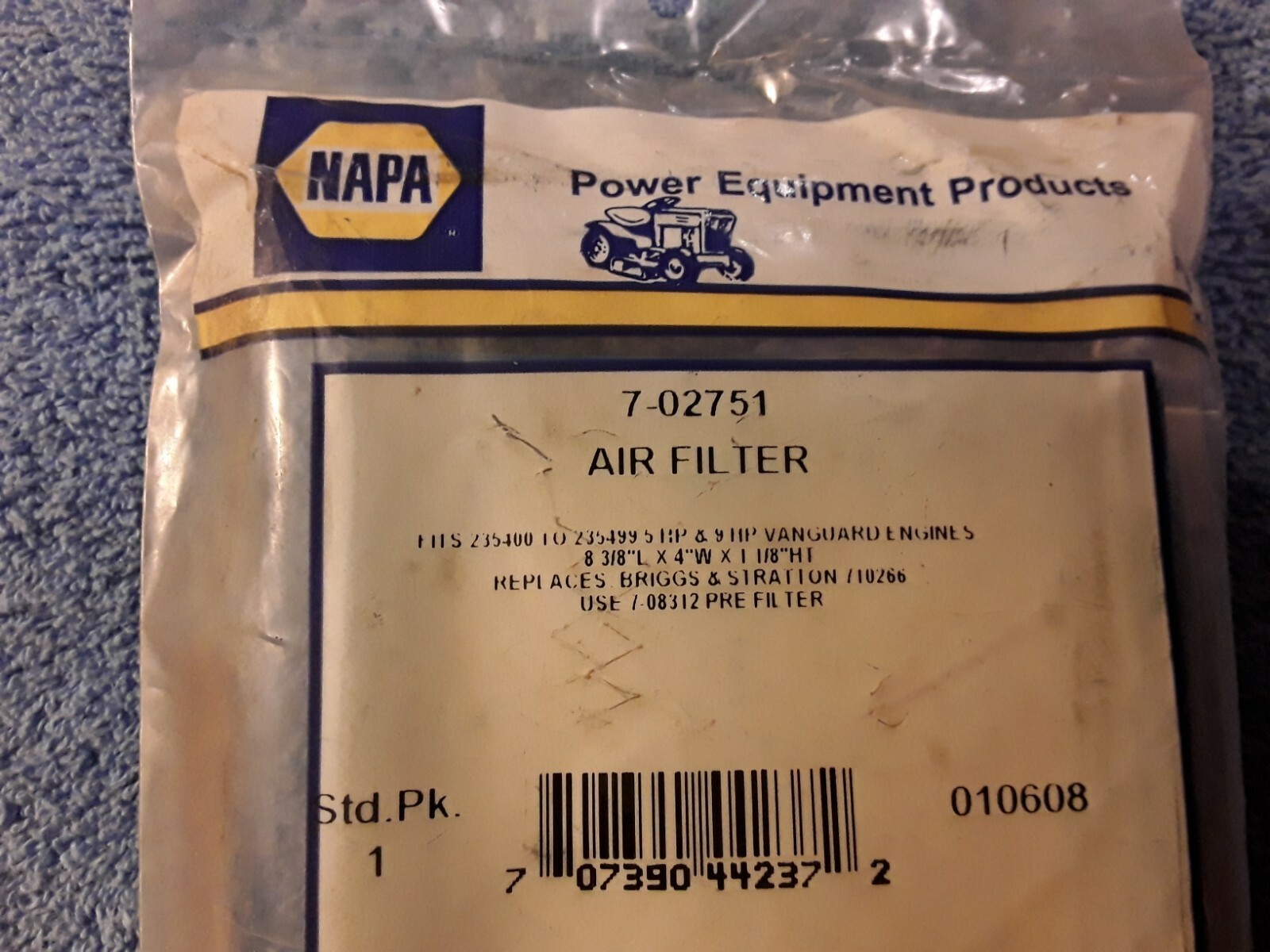 Napa 7-02751 NOS AIR FILTER - REPLACES BRIGGS 710266 GENERATORS ...
