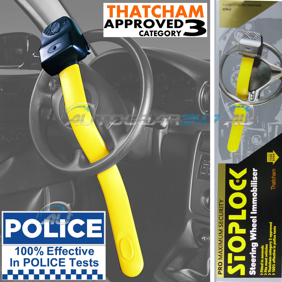 Geniune Stoplock Pro Thatcham 3 Car Van Steering Wheel Security Anti ...