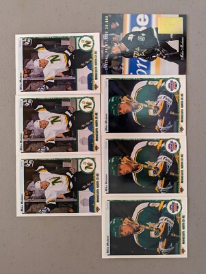 1990-91 Upper Deck Hockey Mike Modano Rookie Lot Of 7 Cards French ...