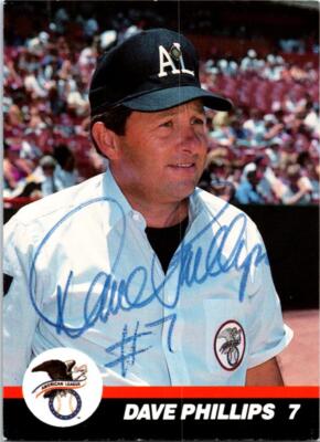 Dave Phillips signed baseball card (AL Umpire) 1989 T&M Sports Cards #7 ...