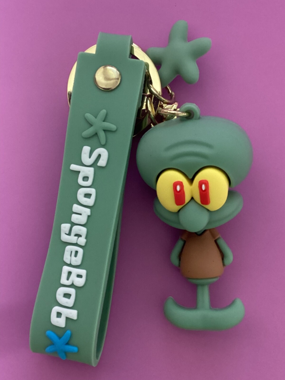 3D Rubber Keychain With SpongeBob Figure Keychain Key Ring | eBay