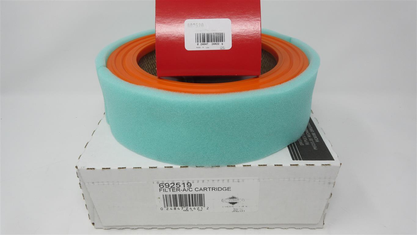 Genuine Briggs & Stratton 692519 & 692520 Round Air & Pre Filter ...