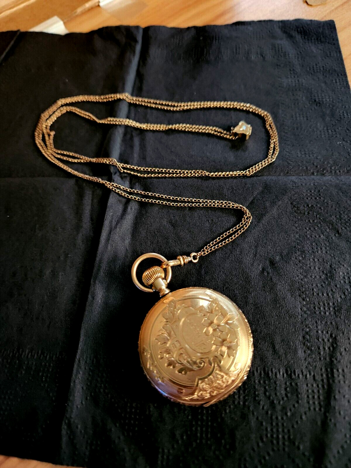 Antique Elgin Womens Pocket Watch with Slide chain - Gem