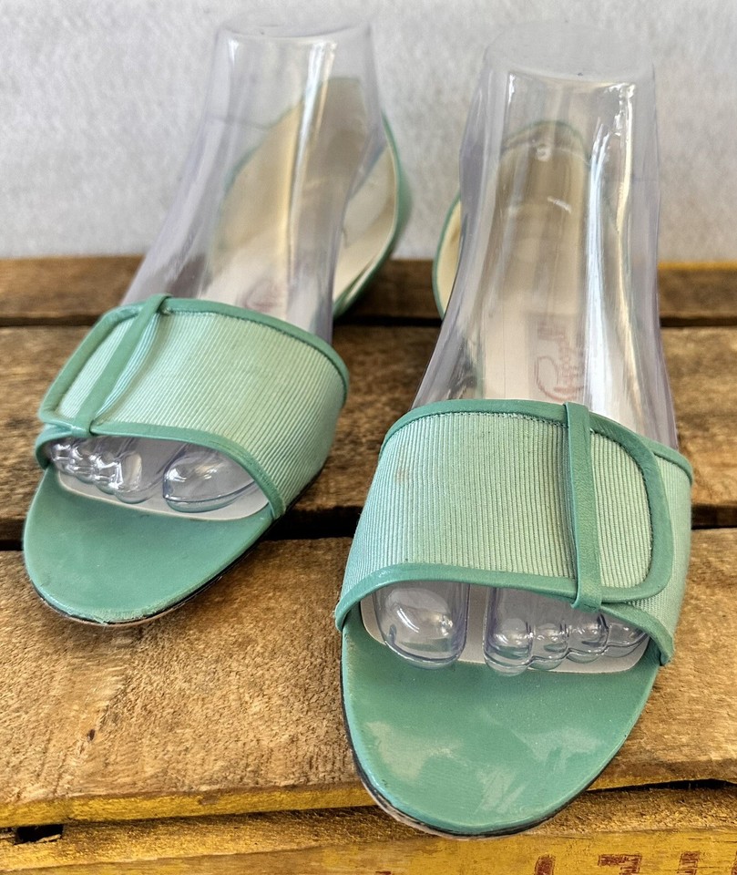 VTG Pappagallo Sandals Aqua Teal Leather Women’s Sz 10 N Quiet Luxury ...