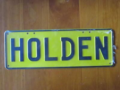 NSW :" HOLDEN " NUMBER PLATE " HOLDEN " Show plate - BLACK ON YELLOW ...