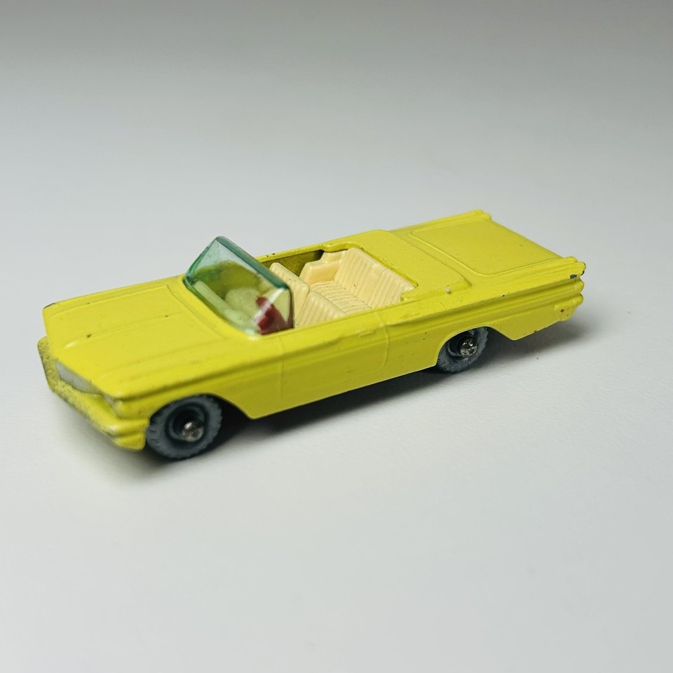 Matchbox Lesney No. 39 Pontiac Convertible Butter Yellow Cream Interior ...