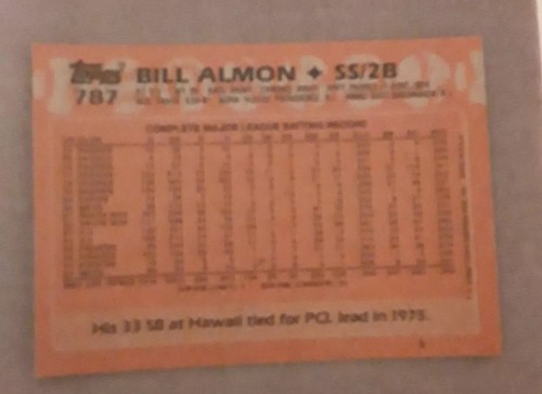 1988 Topps Bill Almon baseball card #287. New York Mets. | eBay