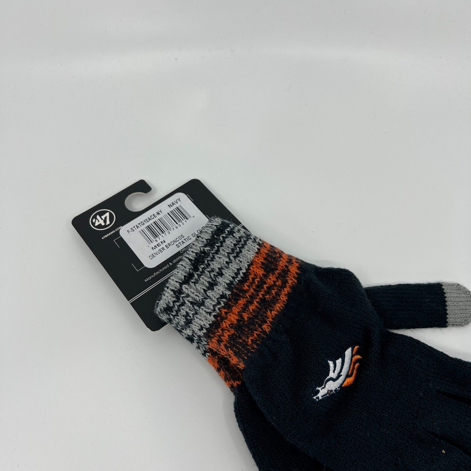 Denver Broncos Winter Gloves Mens '47 Brand Blue Knit NFL Football ...