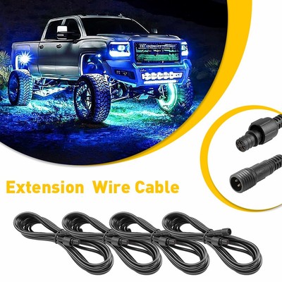 4PCS 10ft Extension Wire Cable Cord For RGB LED Rock Light Halo Chasing ...
