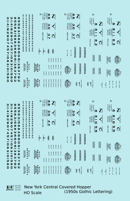 K4 HO Scale Decals New York Central Covered Hopper Black 1950s Gothic ...