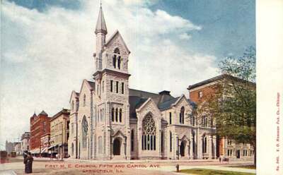 Postcard First Methodist Episcopal Church, Springfield, Illinois - ca ...