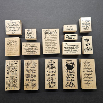 Vintage Stampendous Fun Stamps Rubber Stamp Script Sayings Quotes Lot ...