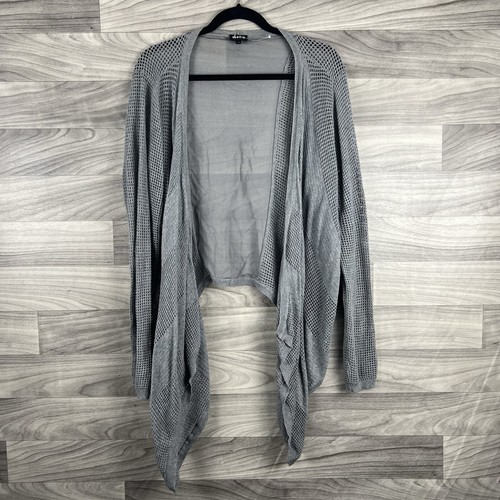 Torrid Drape Front Cardigan Sweater Womens 1 Large Gray Long Sleeve ...