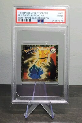 1999 Pokémon Artbox Rare Gold Sticker Bulbasaur And Pikachu #G11 PSA 9 ...