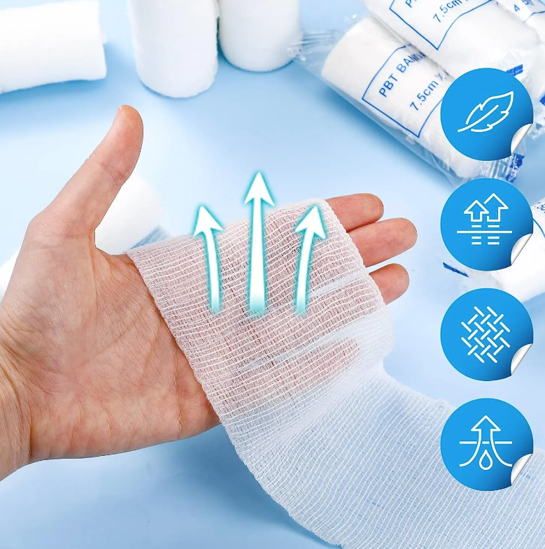 5-50PCS 7.5cmX4.5m First Aid Bandages Breathable Gauze Roll Wound ...