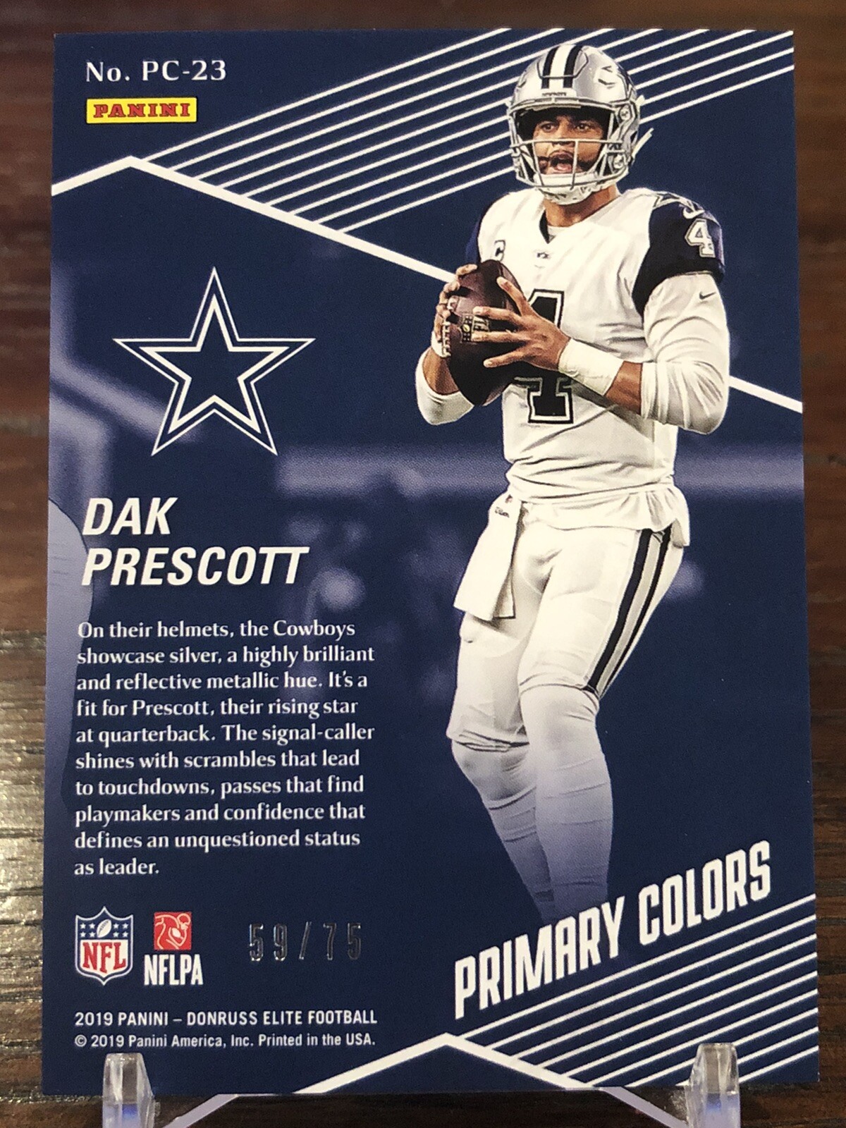 dak prescott 2019 donruss elite primary colors /75 cowboys | eBay